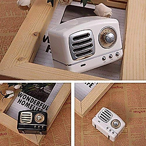 Dosmix Wireless Stereo Retro Speakers, Portable Bluetooth Vintage Speakers with Powerful Sound, Answering Calls, Alexa Support, TF Card, AUX for Kitchen Bedrooms Party Outdoor Android iOS White