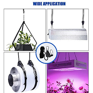 OneChoi Grow Light Rope Hanger 50Pairs，1/8" 8-Feet Long Heavy Duty Adjustable Rope Clip Hanger, Adjustable Rope Ratchet Hangers 150 Lbs per Pair Used with Grow Light, Grow Bags