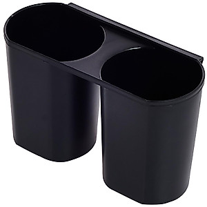 Sweet Home Collection Dish Drainer Drain Board and Utensil Holder Simple Easy to Use, 17" x 12" x 5", Black