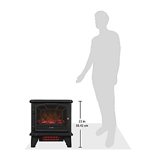 Duraflame DFI-550-22 Freestanding Infrared Quartz Fireplace Stove with Remote Control 1500W, Black