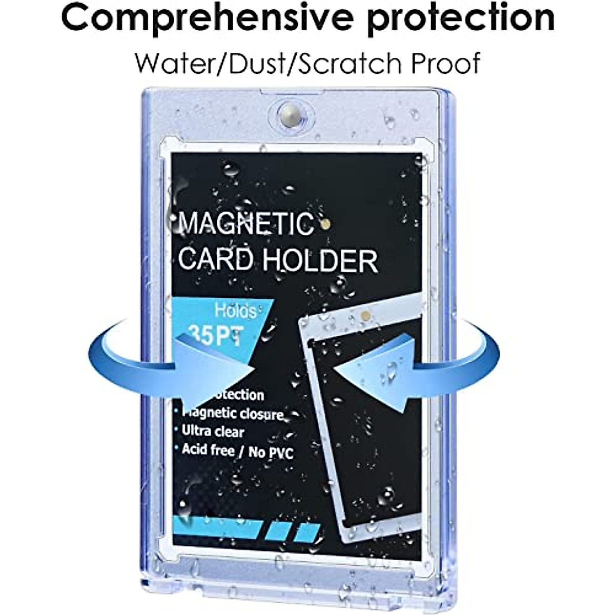 50ct Magnetic Card Holder 35pt, Card case Holder for Trading Cards，Card Protectors Hard Plastic, Card Sleeves Display case for Baseball Card Sports Cards