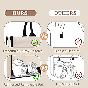 Adoryoung Cute Tote Bags, 16Oz, 3 Pockets, Cat Large Travel Monogram Tote Bags for Women, Anti-Scratch Lining Large Personalized Tote Purse Bag with Zipper, The Canvas School Gift Tote Bag for Women