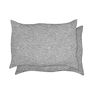 Betty Dain Stretch Jersey Universal Pillowcase - One Size Fits All Pillows, 100% Jersey Knit Cotton Pillowcase, Soft Covering for Standard and King Pillows, Zipper Closure, Gray, 2 Per Pack