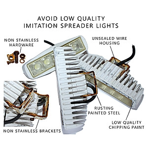 Wave One Marine | Hi-Lumen LED Spreader Light | IP68 Waterproof Boat Deck Flood Beam | Bright 2000+ Lumen Output for Night Fishing (Black Housing)