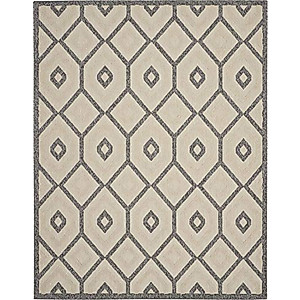 Nourison Palamos Indoor/Outdoor Cream 7'10" x 9'10" Area Rug, Easy-Cleaning, Non Shedding, Bed Room, Living Room, Dining Room, Backyard, Deck, Patio (8x10)