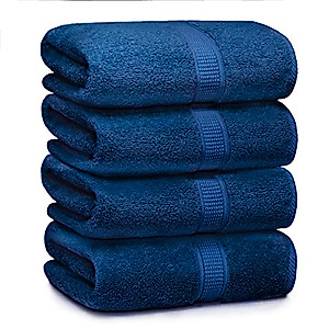 Ariv Towels - Bath Towels Set - Premium Bamboo Cotton Bath Towels - Ultra Absorbent, Soft Feel and Quick Drying 30" X 52" (Denim)