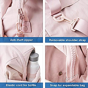 BAGSMART Gym Bag for Women, Carry on Weekender Overnight Bag, Travel Duffel Bags with Trolley Sleeve, Personal Item Travel Bag Tote Bag Workout Dance Bag, Pink-Medium