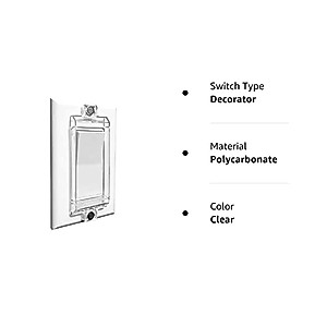 Magnetic Light Switch Guards, ILIVABLE Light Switch and Outlet Cover for Flat Modern Switches, Not Child Proof (Clear, 2 Pack)