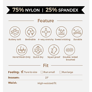 Aoxjox Trinity High Waisted Yoga Pants with Pockets for Women Tummy Control Cross-Waist Buttery Soft Crossover Workout Leggings (Black V-Waist, Medium)