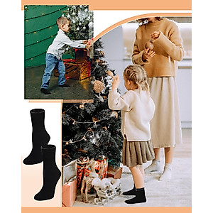 72 Pairs Thermal Socks Bulk Socks Thick Winter Socks Unisex One Size Socks for Men Women Homeless Care Package (Black,Medium)