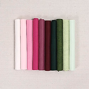 Wool Blend Felt, 10 Sheets 9x12 inch, Holiday Colors, Cranberry Christmas