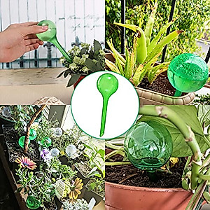 Pynqdfu 14 Pcs Plant Watering Globes,Plastic Self Watering Bulbs,Plastic Garden Water Device for Plant,Flowers,Garden,Indoor Outdoor Decoration(Green)