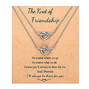 Best Friend Friendship Gifts for Women Best Friends Knot Friendship Necklace for 2 Teen Girls Jewelry, Teenage Girls Gifts Ideas Year Old Girls Birthday Christmas Gifts for Teen Girl Gifts BFF Friend Sisters, Cute Things for Teen Girls Trendy Stuff