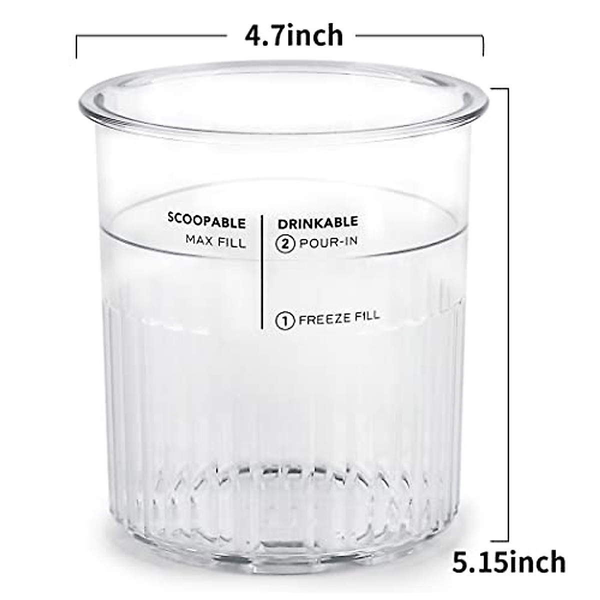 Anbige Replacement Parts 4 Pack Creami Pints and Lids, Compatible with Ninja CREAMi Ice Cream Maker NC500 Series NC501