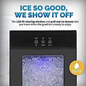 Newair 44lb. Nugget Countertop Ice Maker with Self-Cleaning Function, Refillable Water Tank, Perfect for Kitchens, Offices, Home Coffee Bars, and More