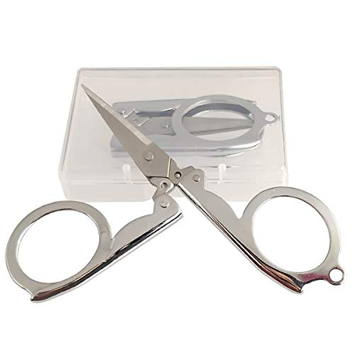 2Pcs Mini Scissors,Foldable Scissors Stainless,Travel Scissors for Can Hang on Your Key Chain,for Craft, Camping, Outdoors