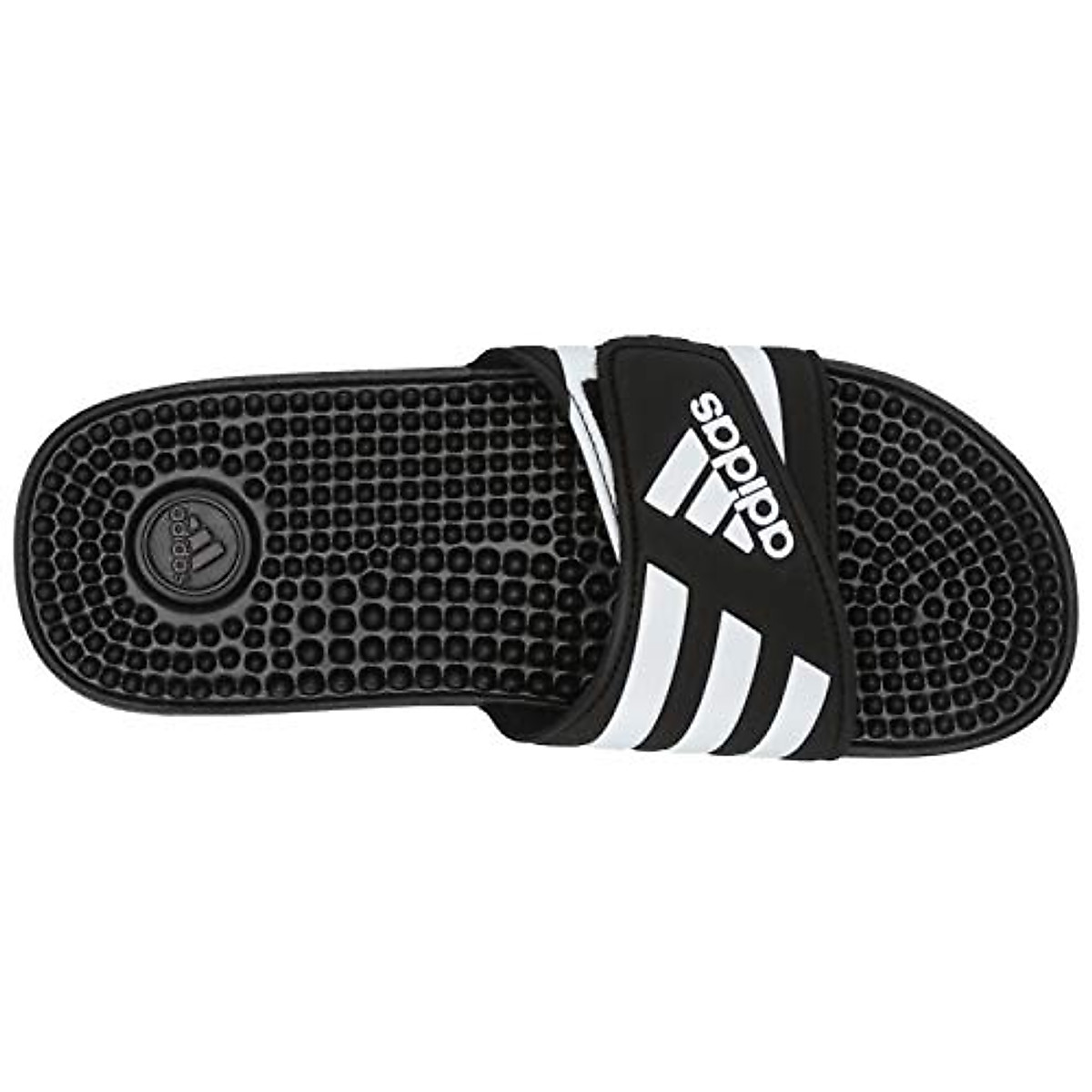 adidas Women's Adissage Slides Sandal, Black/White/Black, 7