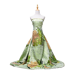 KAJURUI African Lace Fabric French Jacquard Mesh Lace Fabric Embroidery Gilding Brocade Tissue Fabric 5 Yards for Wedding