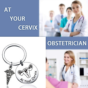TGBJE Gynecologist Gift at Your Cervix Keychain Midwife Gift Labor Nurse Jewelry Funny Gift for OB-GYN (Gynecologist Gift)