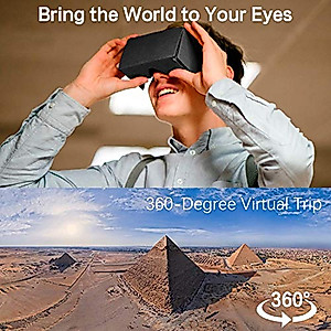 Multiple Complete Set of Google Cardboard V2 Version 2.0 (Latest 3rd Gen) Virtual Reality 3D VR Box - for All iPhone & Android Phone - Elastic Head Strap, Nose/Forehead pad & Sucker (2Pack, Black)