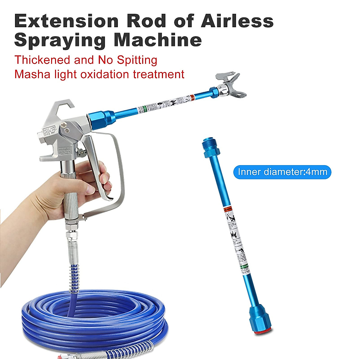 Airless Paint Sprayer Spray Gun Tip Extension Pole Rod 3 Pack Airless Sprayer Gun Spray Painting Wand 8inch 11.8inch 20inch