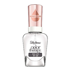 Sally Hansen Color Therapy™ Beautifiers High Gloss Top Coat, Glossy, 35 Fl Ounce, Top Coat Nail Polish, Top Coat for Nails, Nail Strengthener, Nail Strengthening Polish, Argan Oil