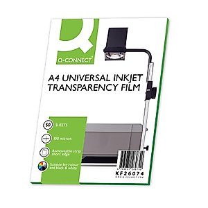 Q CONNECT OHP INKJET FILM UNIVERSAL PK50