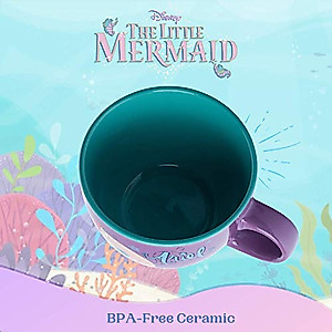 Silver Buffalo Disney Princess Little Mermaid Ariel Moonlight Ceramic Soup Mug, 24 Ounces