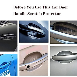 Pincuttee Car Door Handle Scratch Protector 4 Pack,Car Door Handle Protective Films Universal Fit,Door Handle Stickers and Decals Accessories (Black,4PC)