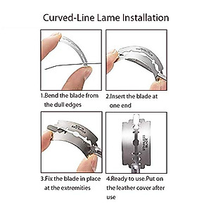 Bread Lame Dough Scoring Tool - Slashing Knife with 10 Razor Sharp Blades Sets and Leather Cover