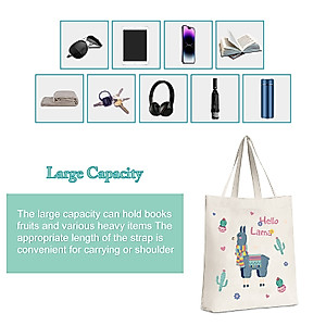 MANOPAWS Llama Canvas Tote Bags Cute Aesthetic Car Trash Bag,Alpaca Car Back Seat Organizer|Car Trash Can for Vehicle, Travelling, Camping/Cute Funny Birthday Gift for Alpaca Lovers