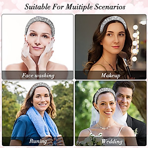 WLLHYF Rhinestone Headband Bling Crystal Hair Hoops Glitter Sparkle Thick Padded Hairband Diamond Beaded Headband Fashion Valentine's Day Gift Hair Accessories for Women Girls