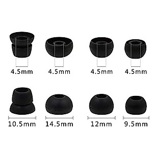 Zotech Replacement Earpads Eartips Earbuds Ear Hooks for Beats Flex Urbeats BeatsX Beats Tour. Soft Wing Tips 2 Size 2 Pairs & Ear Tips 4 Size 4 Pairs (Black)