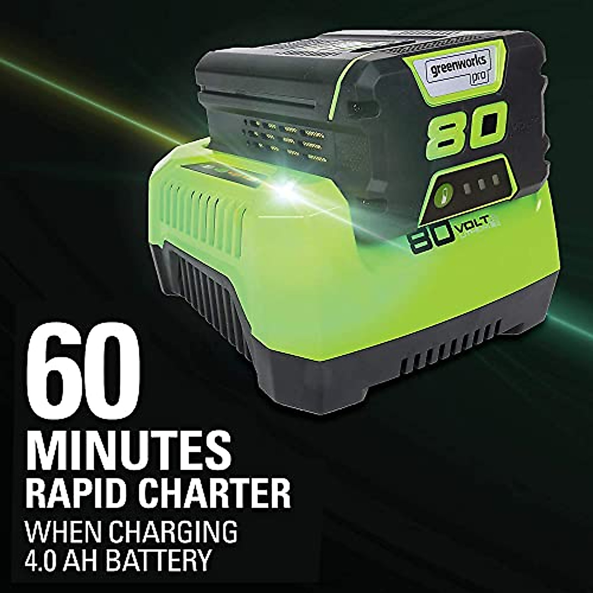 Greenworks Pro 80V 21" Brushless Cordless Lawn Mower, 4.0Ah Battery and 60 Minute Rapid Charger Included