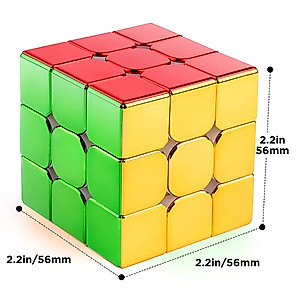 BroMoCube Cyclone Boys Mirror Reflective 3x3 Speed Cube Sticerless 3x3x3 Shiny Cube Puzzles Gift for Kids Adults