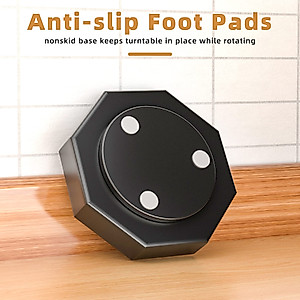 MinBoo Bamboo Lazy Susan Rotating Organizer, Bamboo Rotating Spice Racks with Turntable for Kitchen Pantry Cabinet Cupboard Table, 9 Inch