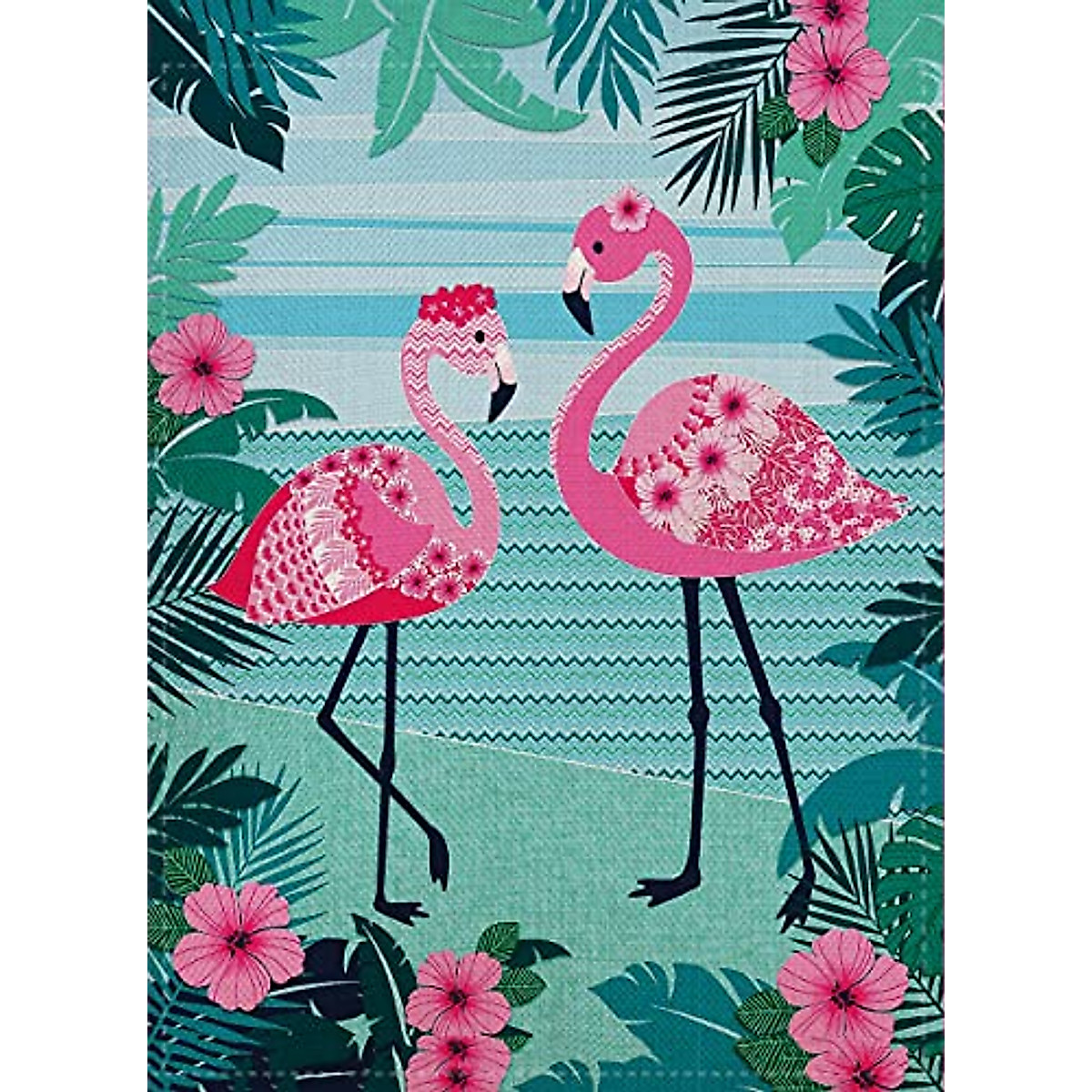 Summer Garden Flag Flamingo Welcome 12.5 x 18 Inch Vertical Double Sided Yard Outdoor Decoration