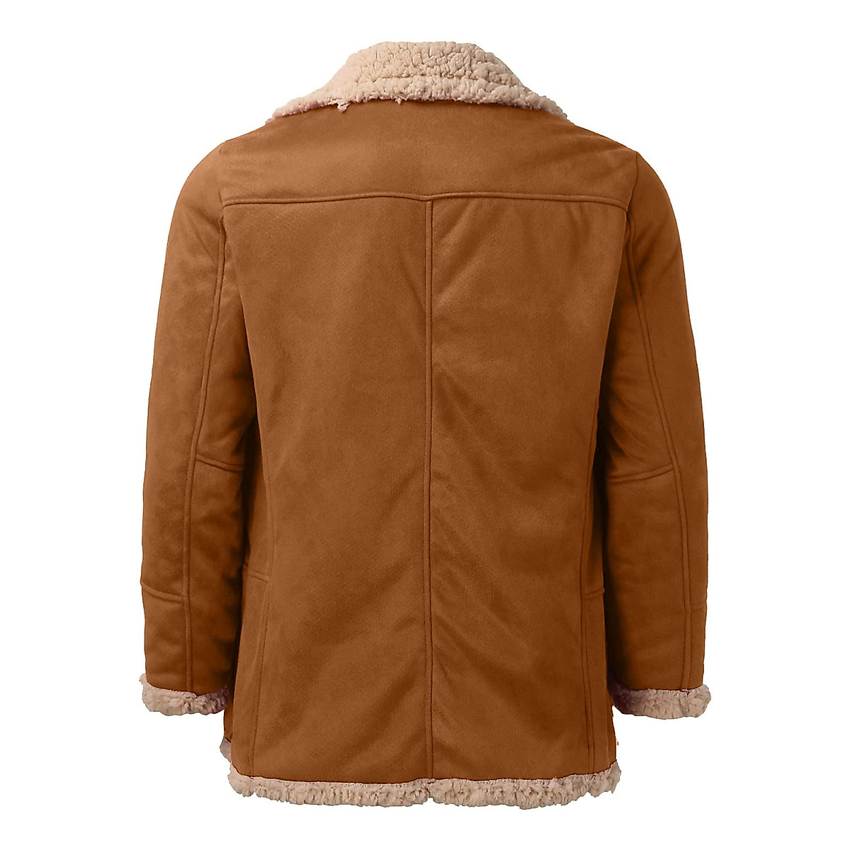 WOSJKDJ Shearling Coat Men Sheepskin Leather Jackets Shearling Fur Lined Bomber Jacket Crop Warm Winter Trench Coat S-5XL