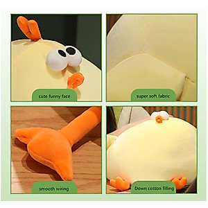 Maomoto Funny Fat Chicken Plush Pillow 17.7", Super Soft Simulation Mother Hen Doll, Cute Plush Chicken Pillow, Chicken Plush Neck Pillow,Yellow Chicken Stuffed Animal for Boys Girls Festival Gifts