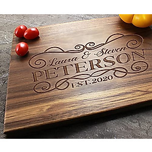 Personalized Mr and Mrs Cutting Board Wedding Gift for Couple Custom Engraved Cutting Board