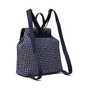 Tommy Hilfiger Camilla II Flap Backpack-Square Monogram Jacquard Navy/White One Size