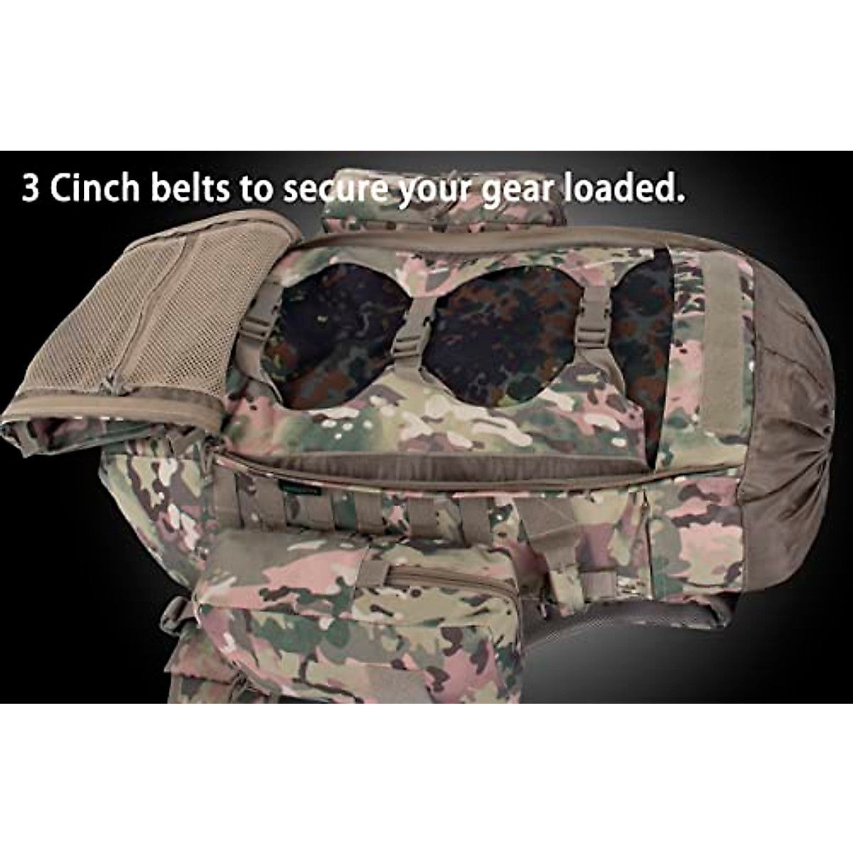 BACKFERRY Large Military Backpack Army Rucksack with Internal Frame Hydration and MOLLE Compatible. Top and Front Load for Wild Camping Backpacking Hiking Bushcraft Adventure 60L