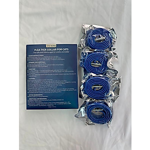 VICSOM 4 Pack Cat Flea Collar - Adjustable, Waterproof Flea and Tick Prevention for Cats and Kittens - 32 Months Protection - Flea and Tick Treatment - Blue