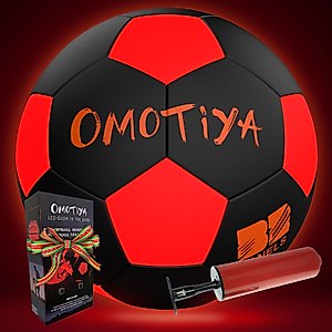 OMOTIYA LED Light Up Soccer Ball Games Toys - Glow in The Dark Soccer Balls Size 5 - Sports Gear Soccer Gifts for Boys & Girls 8-12+ Year Old - Kids, Teens Football Gift for 8 9 10 11 12 Year Old