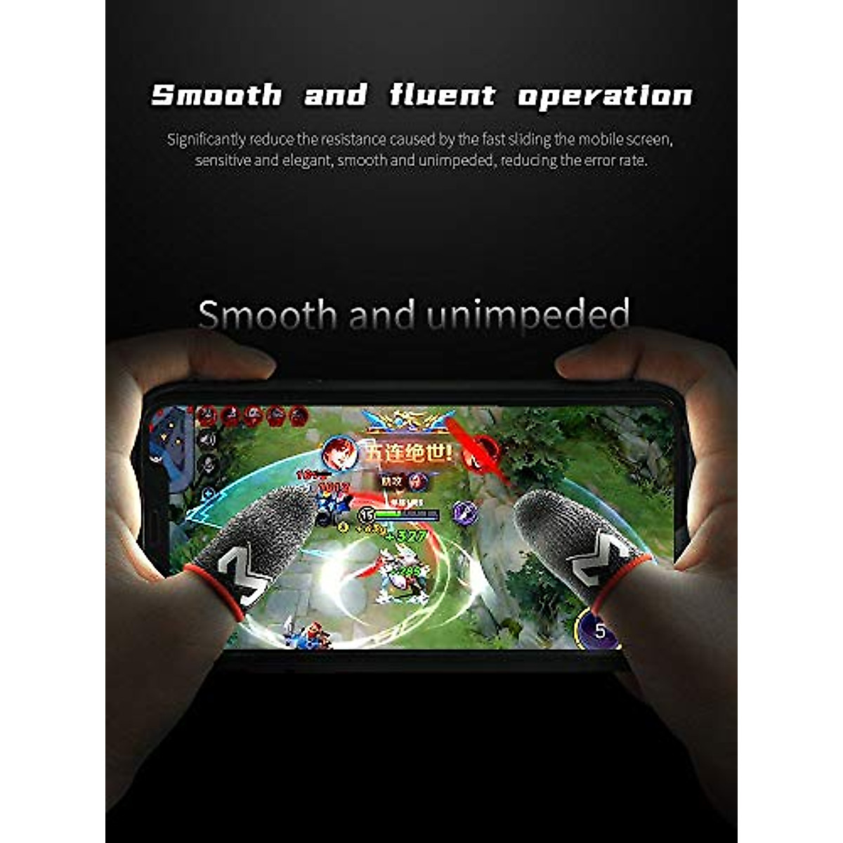 Mobile Game Finger Caps Non-Slip Touch Screen Gloves Anti-Sweat Finger Sleeves Shoot Aim Thumb Cover Mobile Phone Accessories for Call of Duty Mobile, Pubg, LOL Wild Rift, iOS, Android (3 Pairs)