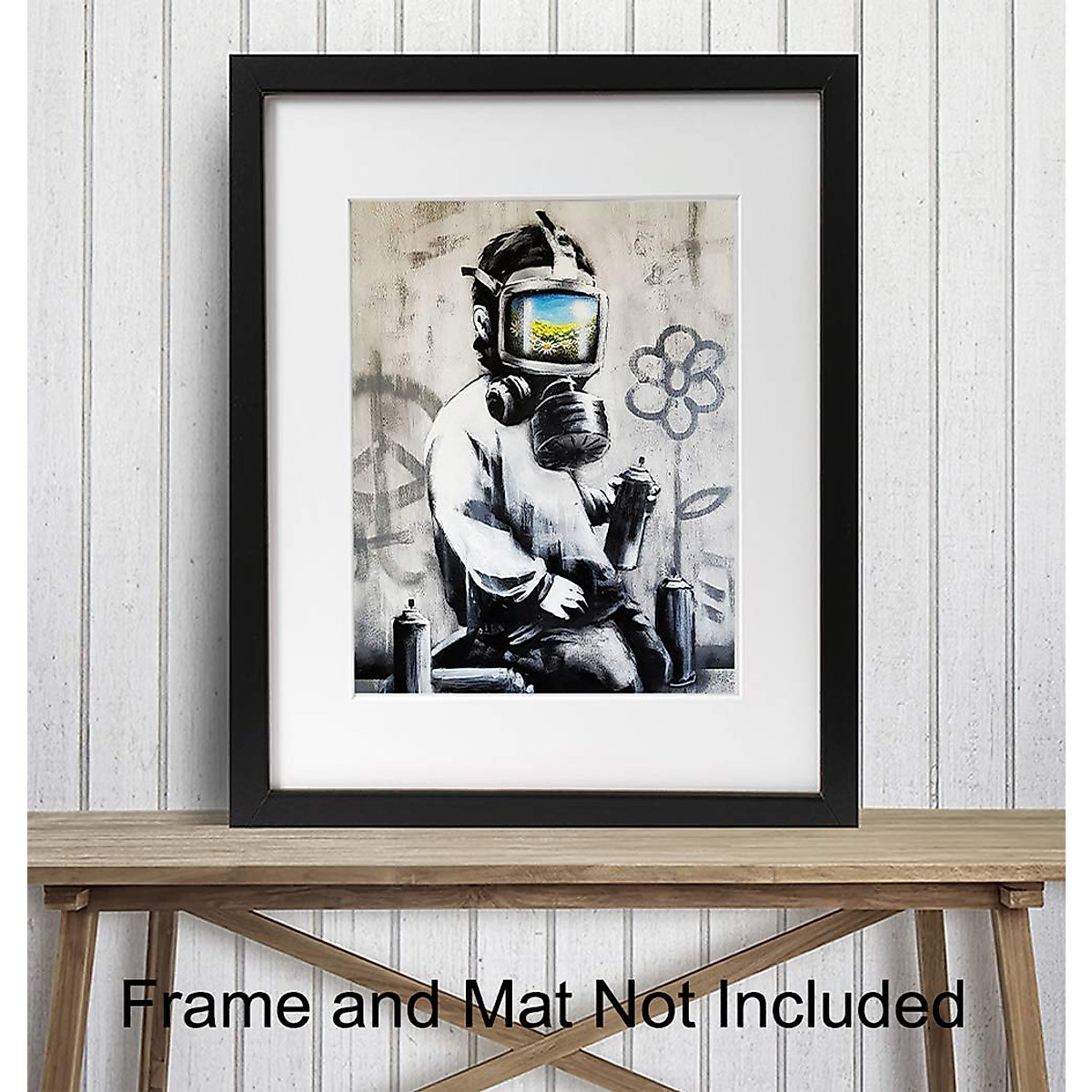 Banksy Urban Street Mural 8x10 Wall Decor Picture - Contemporary Modern Art Graffiti Decoration for Home, Apartment, Office, Bedroom, Dorm, Living Room - Gift for Women, Teens