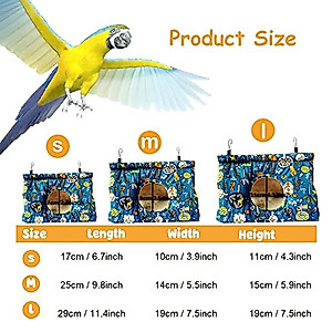 Bird Nest Winter Warm House Hanging Hammock Velvet Shed Hut Cage Bird Plush Fluffy Hideaway Sleeping Bed Fuzzy for African Grey Cockatoo Parrot Parakeet Cockatiels Budgies Parakeets[Size M]