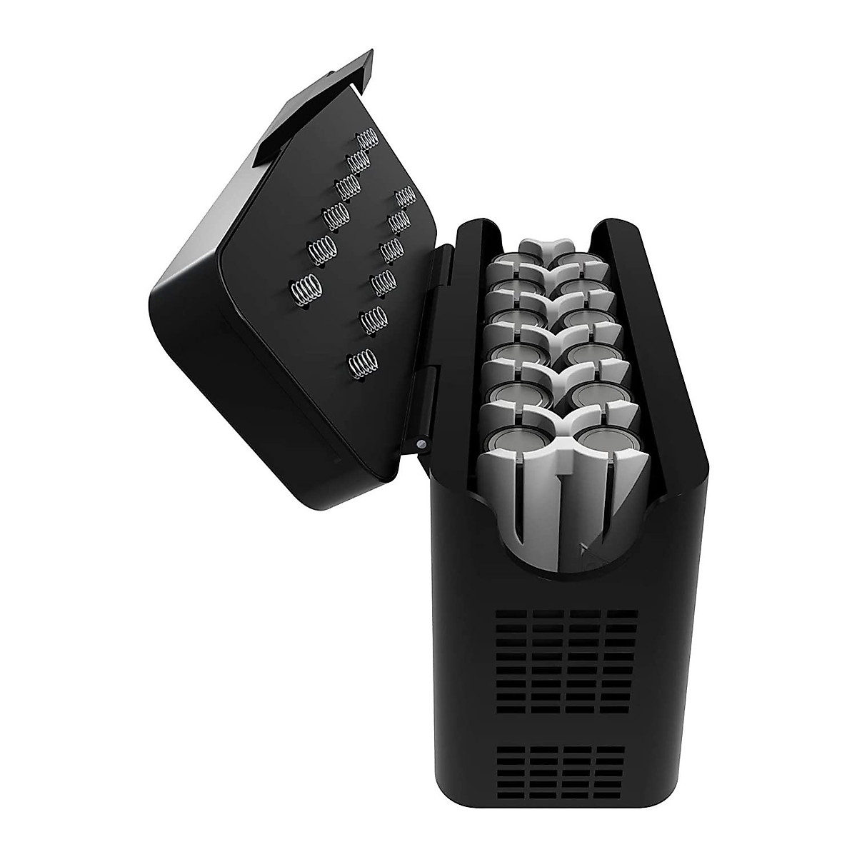 East Brooklyn Labs RadCad Battery Charger and Caddy Drop in The Caddy and Begin Charging Charges 12 AA Rechargeable Batteries Compatible with Most Caddies