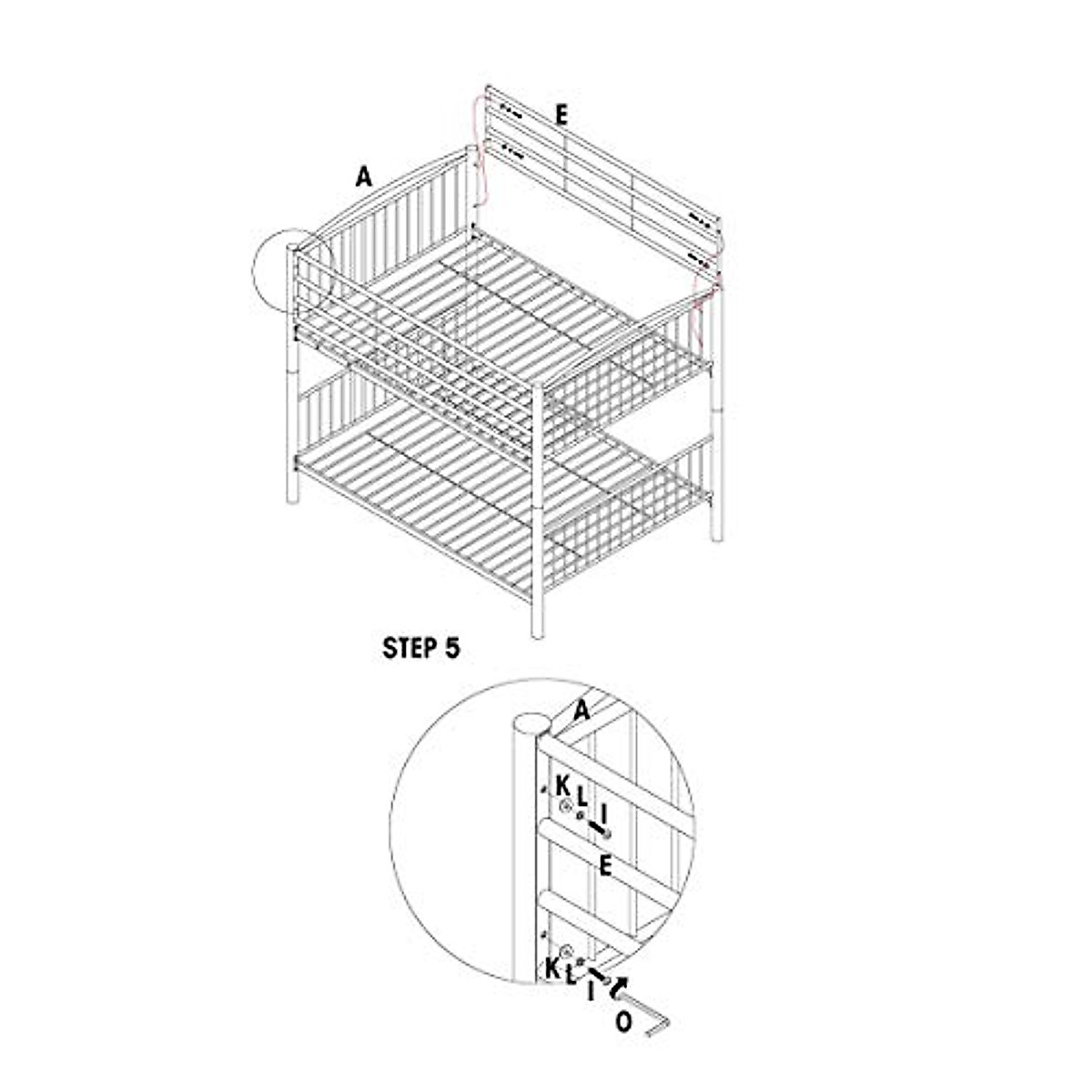 Powell Heavy Metal Bunk Bed, Full-Over-Full, Black