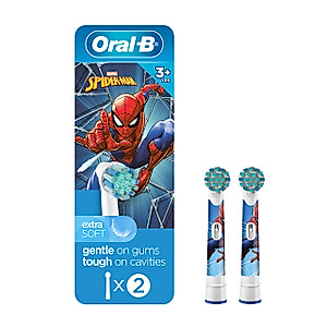 Oral-B Kids Extra Soft Replacement Brush Heads Featuring Marvel's Spiderman, 2 Count